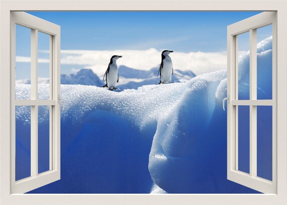 Antarctica Animals 3d Window Wall Decal Penguins Wall Decal | Etsy