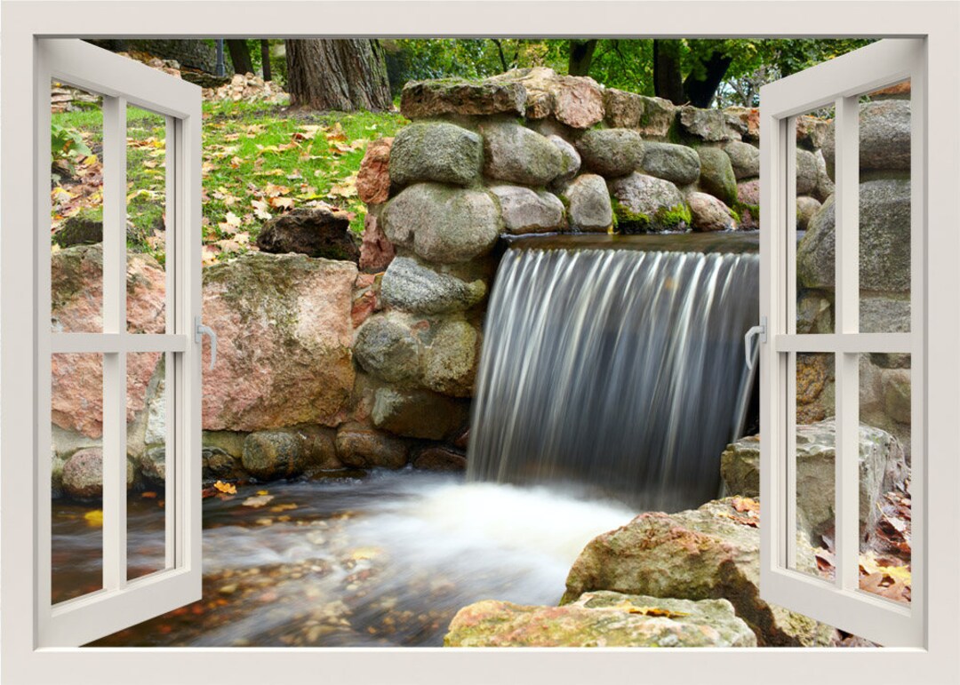 Waterfall Wall Decal, Waterfall Wall Mural, Waterfall Wall Sticker ...