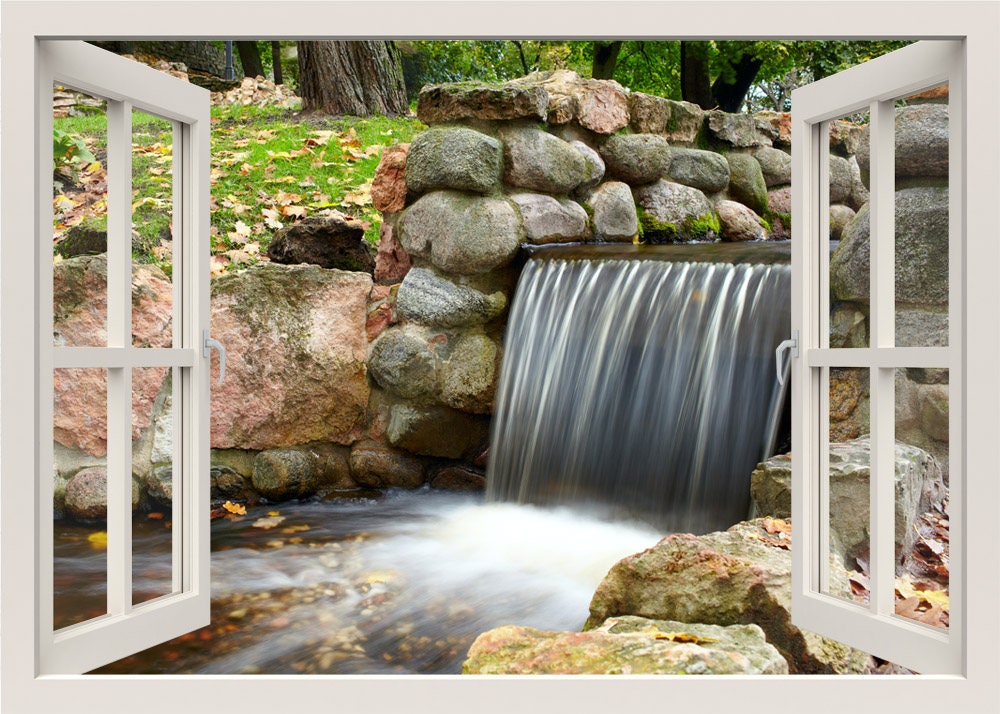 Waterfall Wall Decal, Waterfall Wall Mural, Waterfall Wall Sticker ...