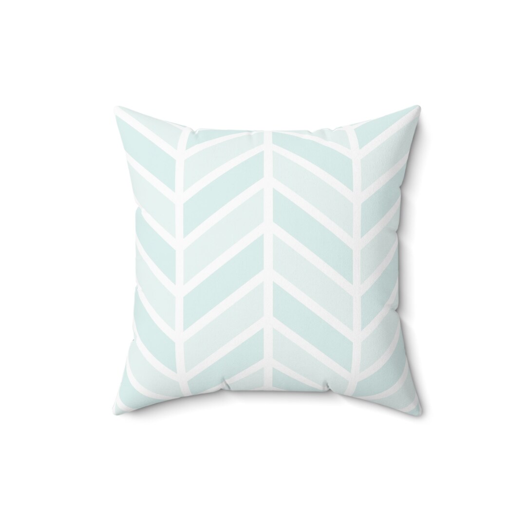 Herringbone Pattern Pillow, Spun Polyester Square Pillow, Mint ...