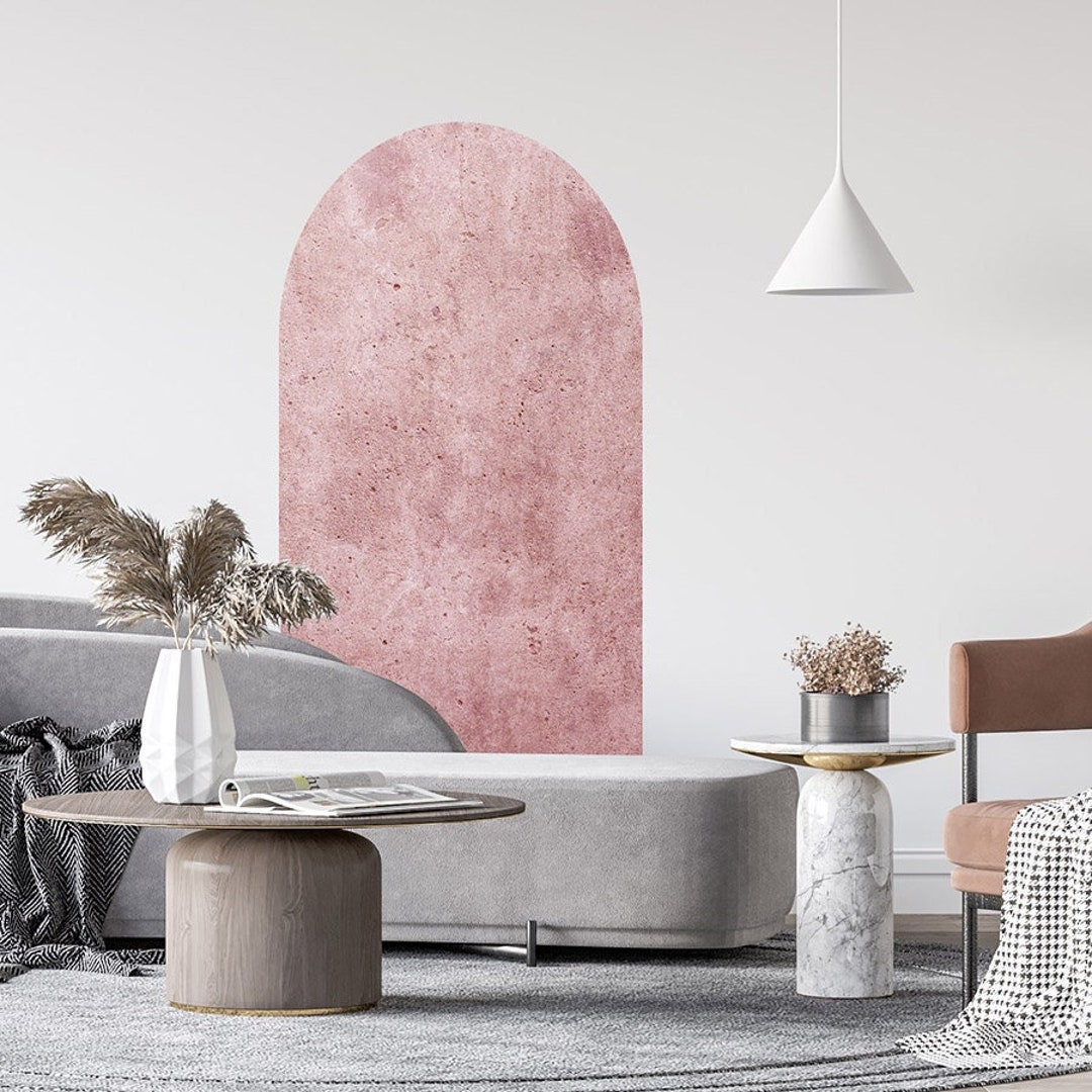 Concrete Arch Wall Decal, Arc Wall Sticker, Red Concrete Texture Wall ...