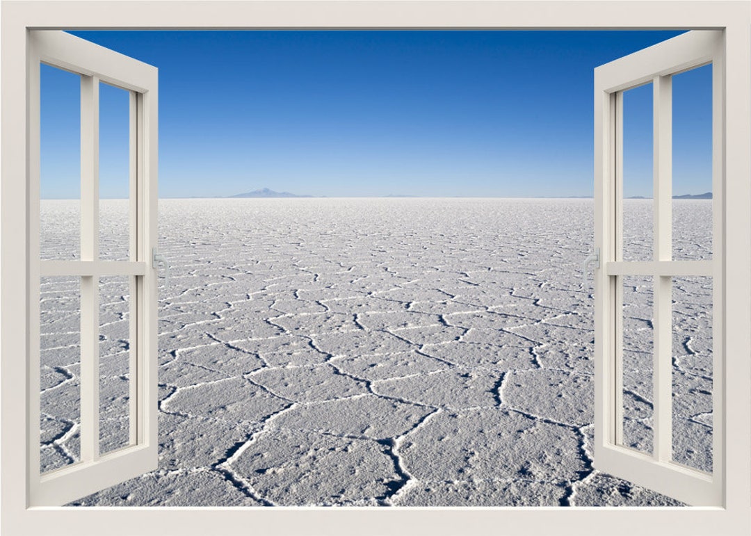 Desert Wall Decal, 3d Window Wall Decal, Window Frame Window View Wall ...