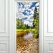 Forest Wall Decal, Trees Door Sticker Mural, River Door Wallpaper ...
