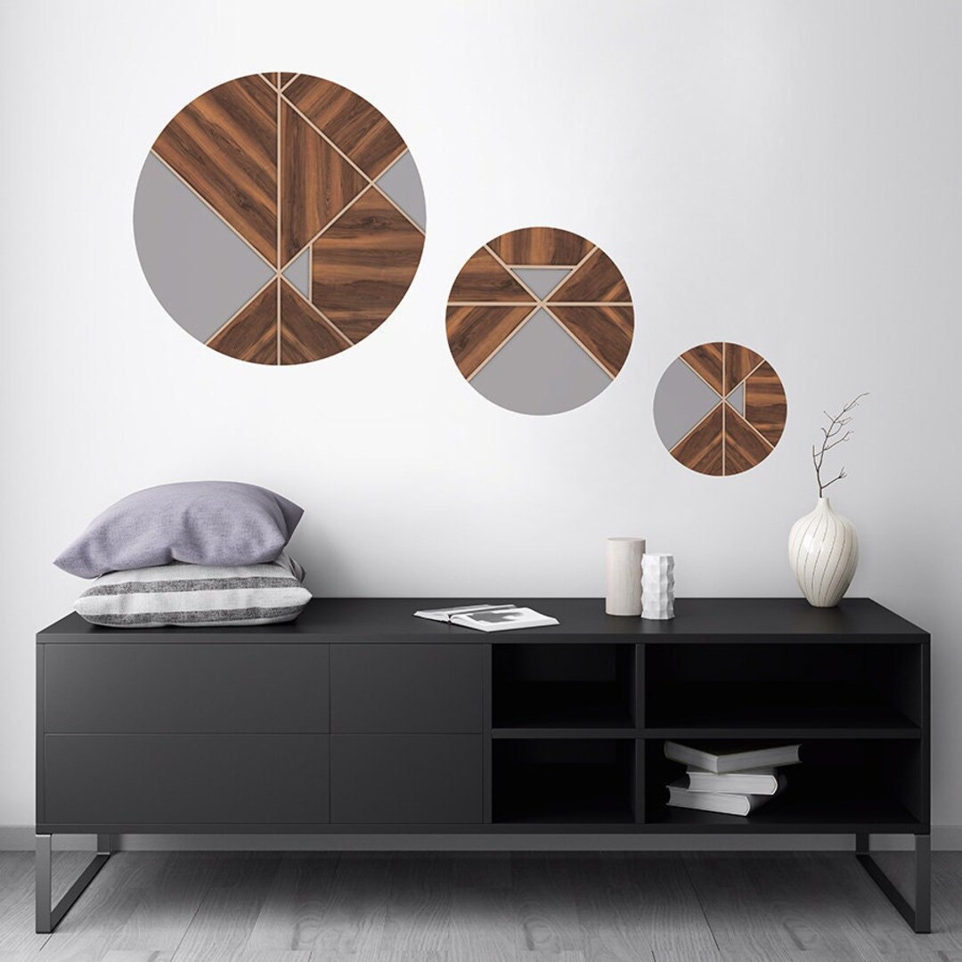 Wooden Circles Wall Decal, Dots Wall Decal, Circles Wall Decal ...