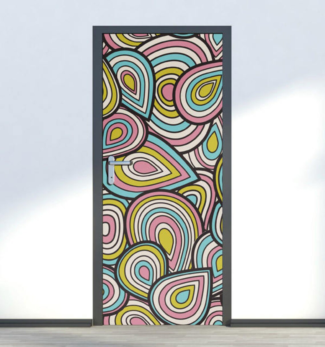 Abstract Shapes Wall Decal Door Sticker Door Wallpaper - Etsy