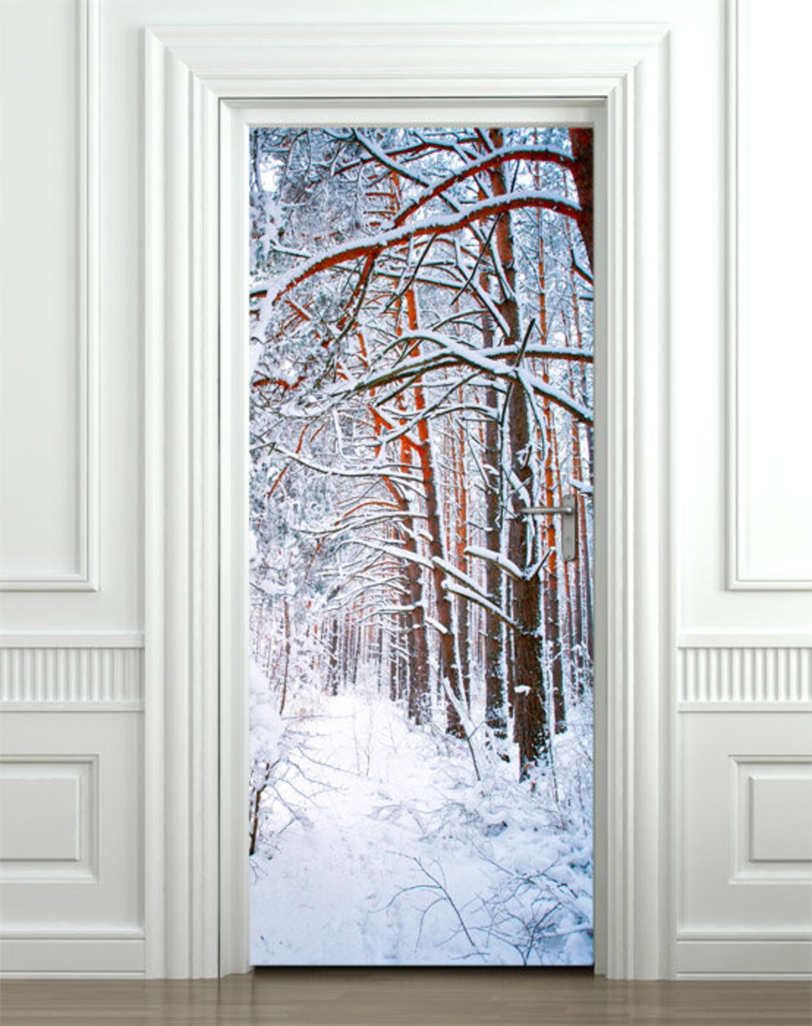 Snow Wall Decal Winter Wall Sticker for Door Decor Trees in - Etsy