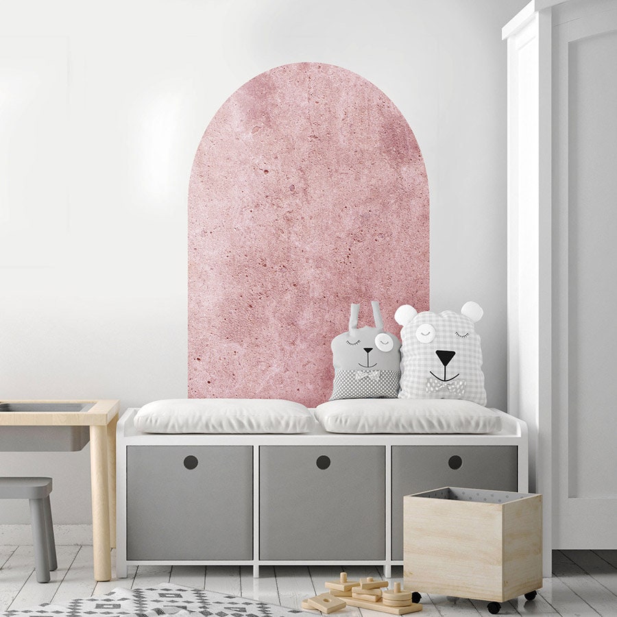 Concrete Arch Wall Decal, Arc Wall Sticker, Red Concrete Texture Wall ...