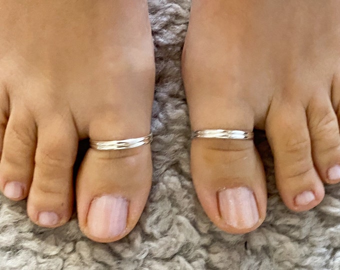 Big Toe Rings, Sterling Silver 925 Toe Rings, Single or as a Set of Two ...