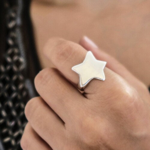 Chunky Silver Ring Sterling Silver Large Ring Big Ring - Etsy