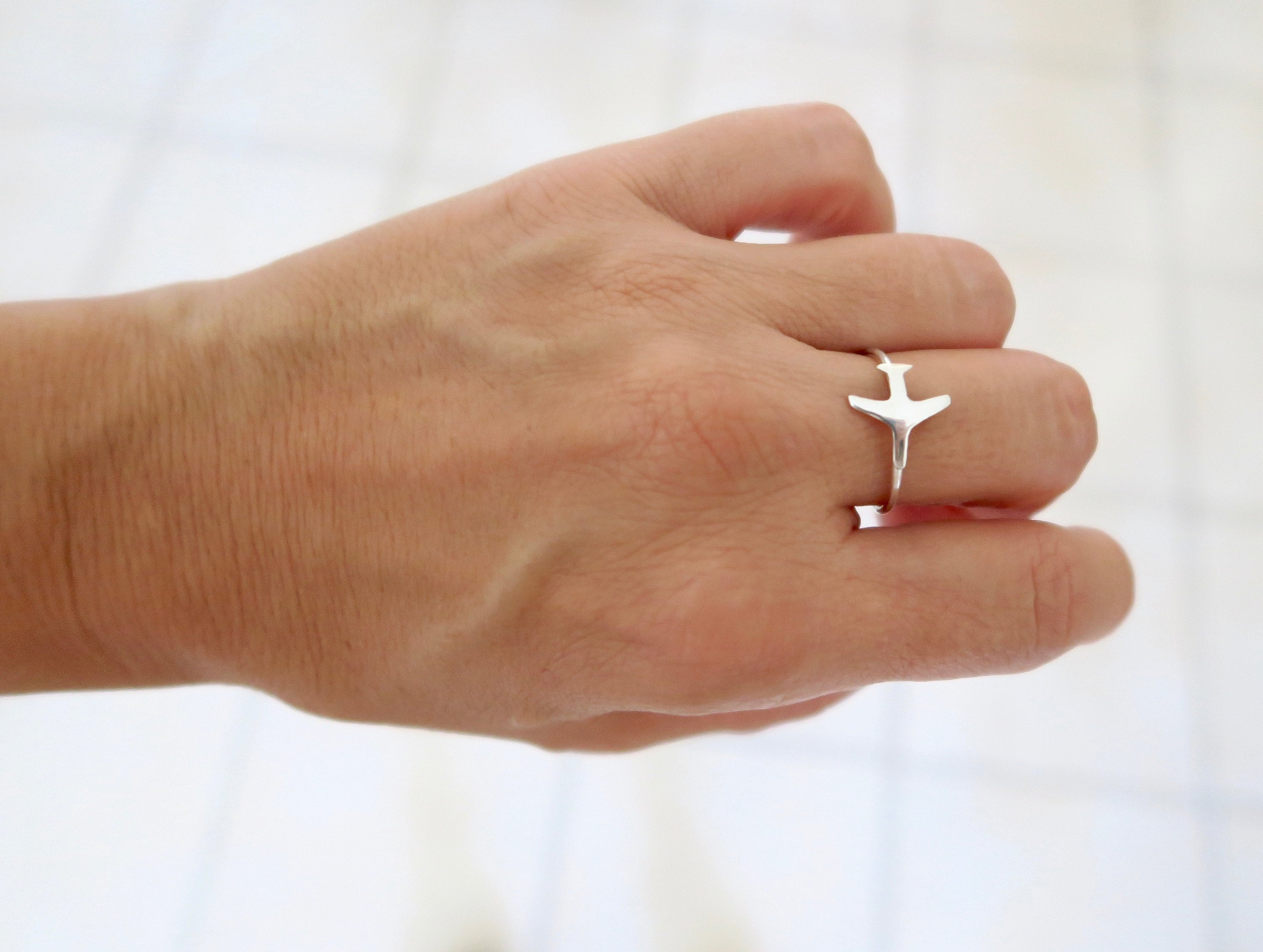 Airplane Ring Sterling Silver 925 Aviation Jewelry | Etsy