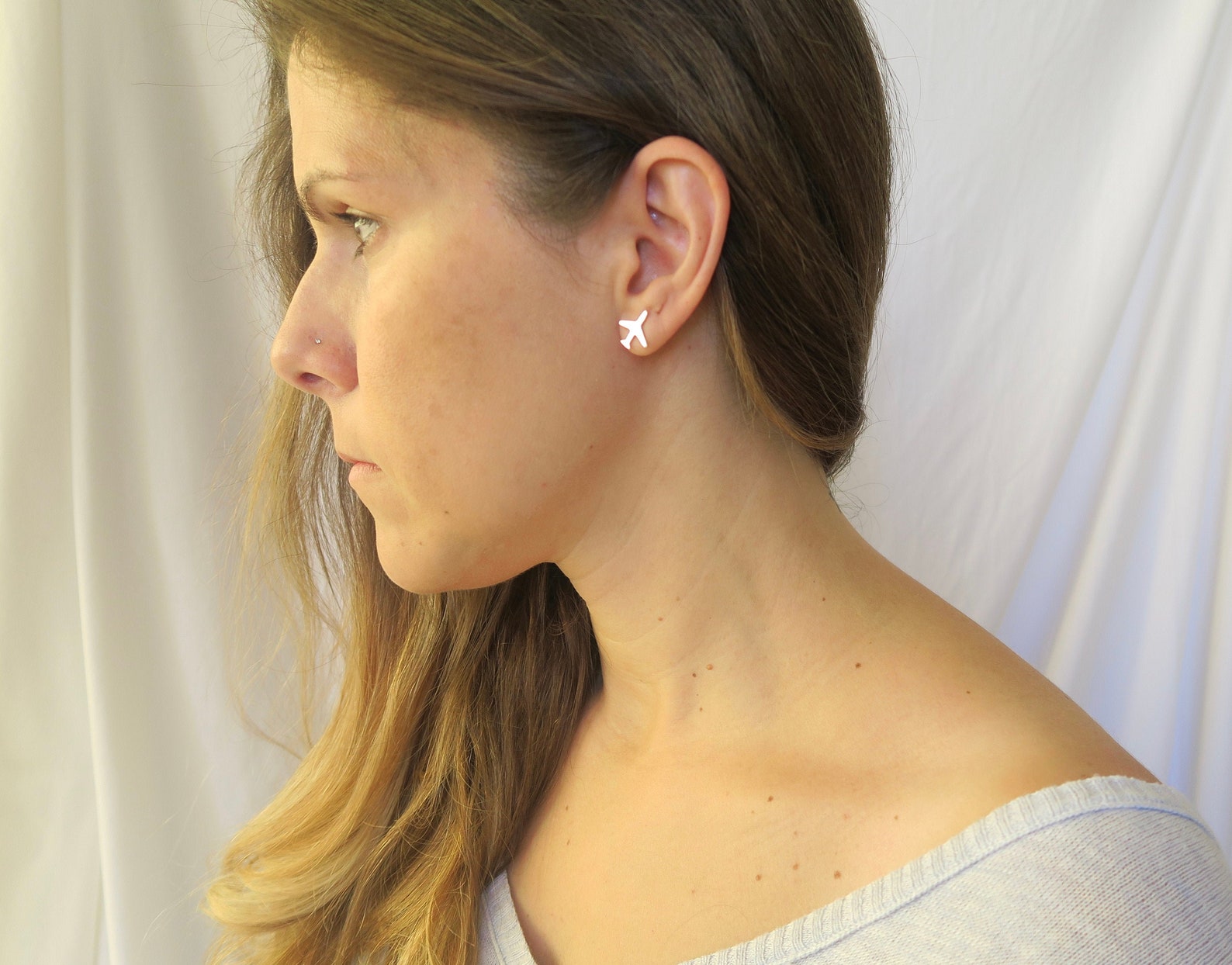 Airplane Post Earrings Aviation Jewelry - Etsy