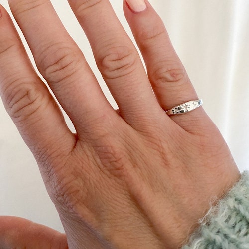 Stars Pinky Ring Woman Sterling Silver 925 - Etsy