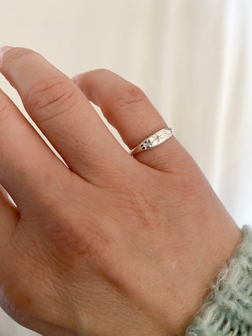 Stars Pinky Ring Woman Sterling Silver 925 - Etsy