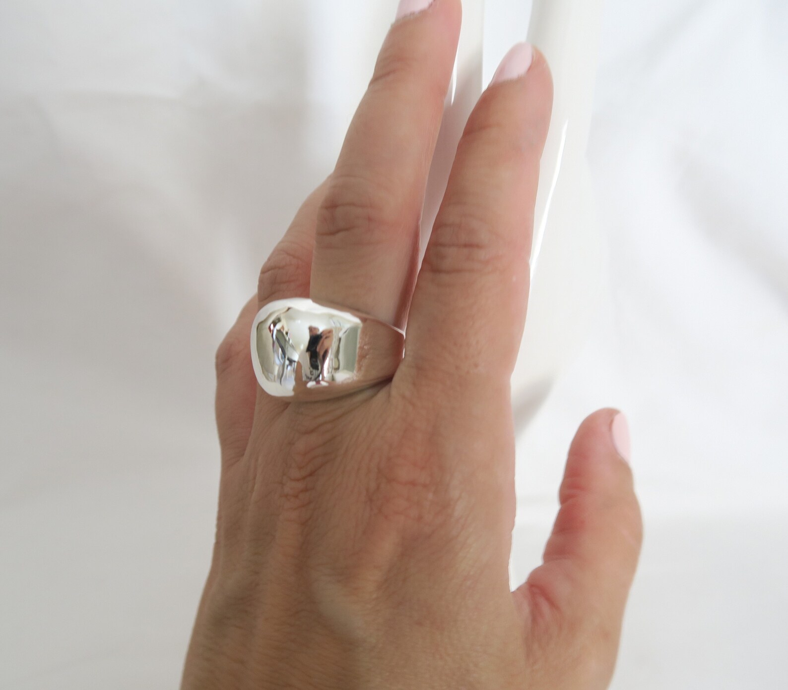 Chunky Silver Ring Sterling Silver Large Ring Big Ring - Etsy
