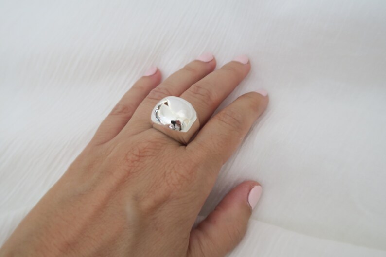 Chunky silver ring sterling silver large ring Big ring | Etsy