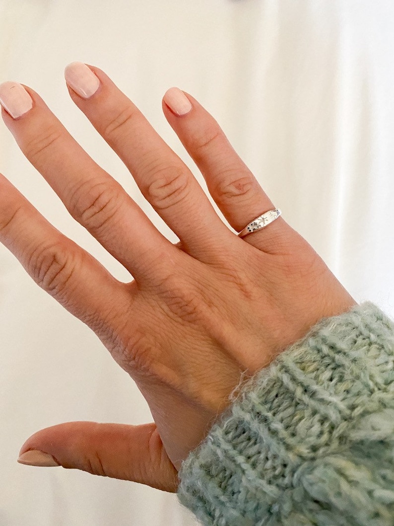 Stars Pinky Ring Woman Sterling Silver 925 - Etsy