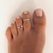 Toe Rings Set, 2mm Flat Toe Ring Open and 1.3mm Round Ring, Sterling ...