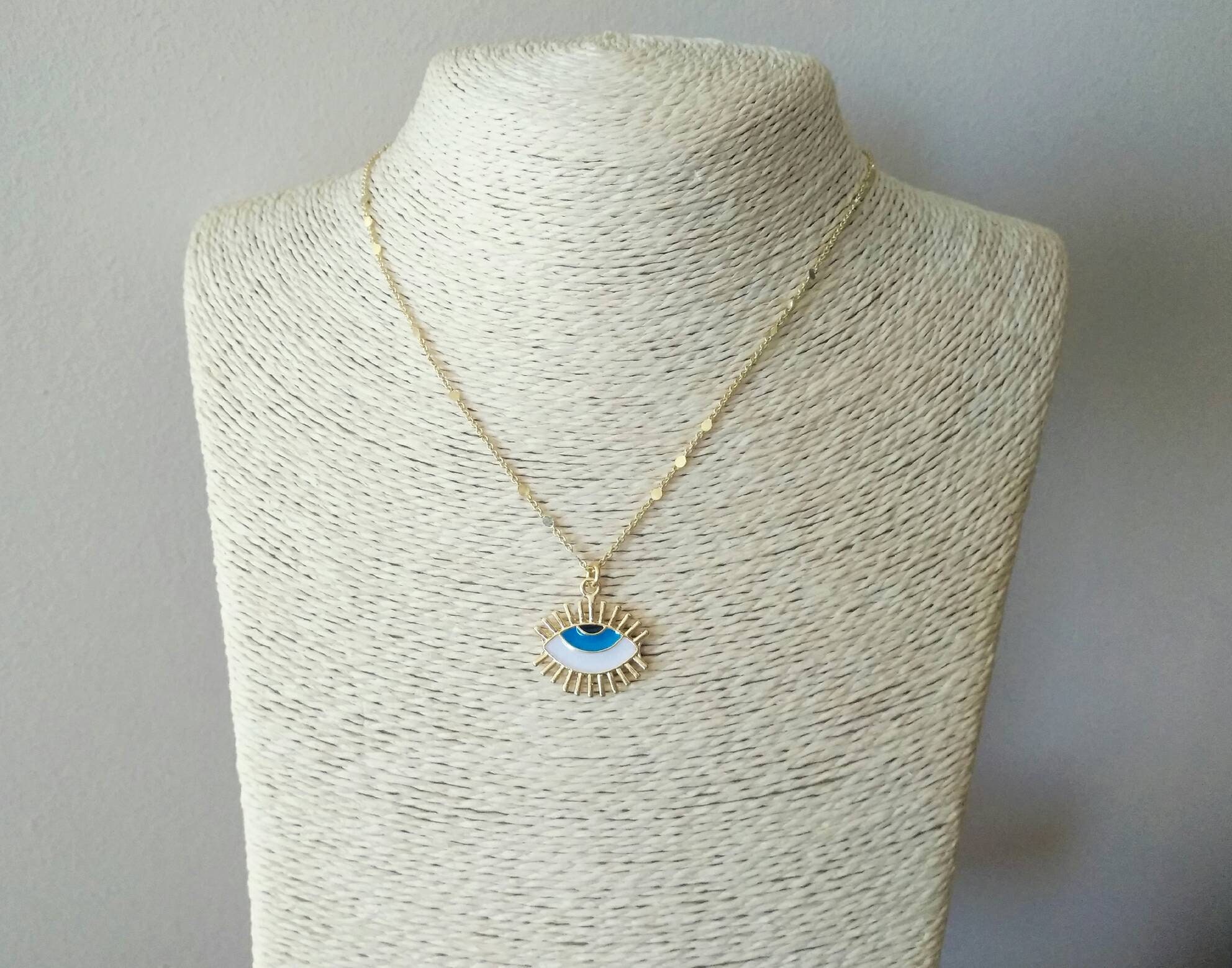 Evil eye pendant Mati jewelry Evil eye necklace Greek | Etsy