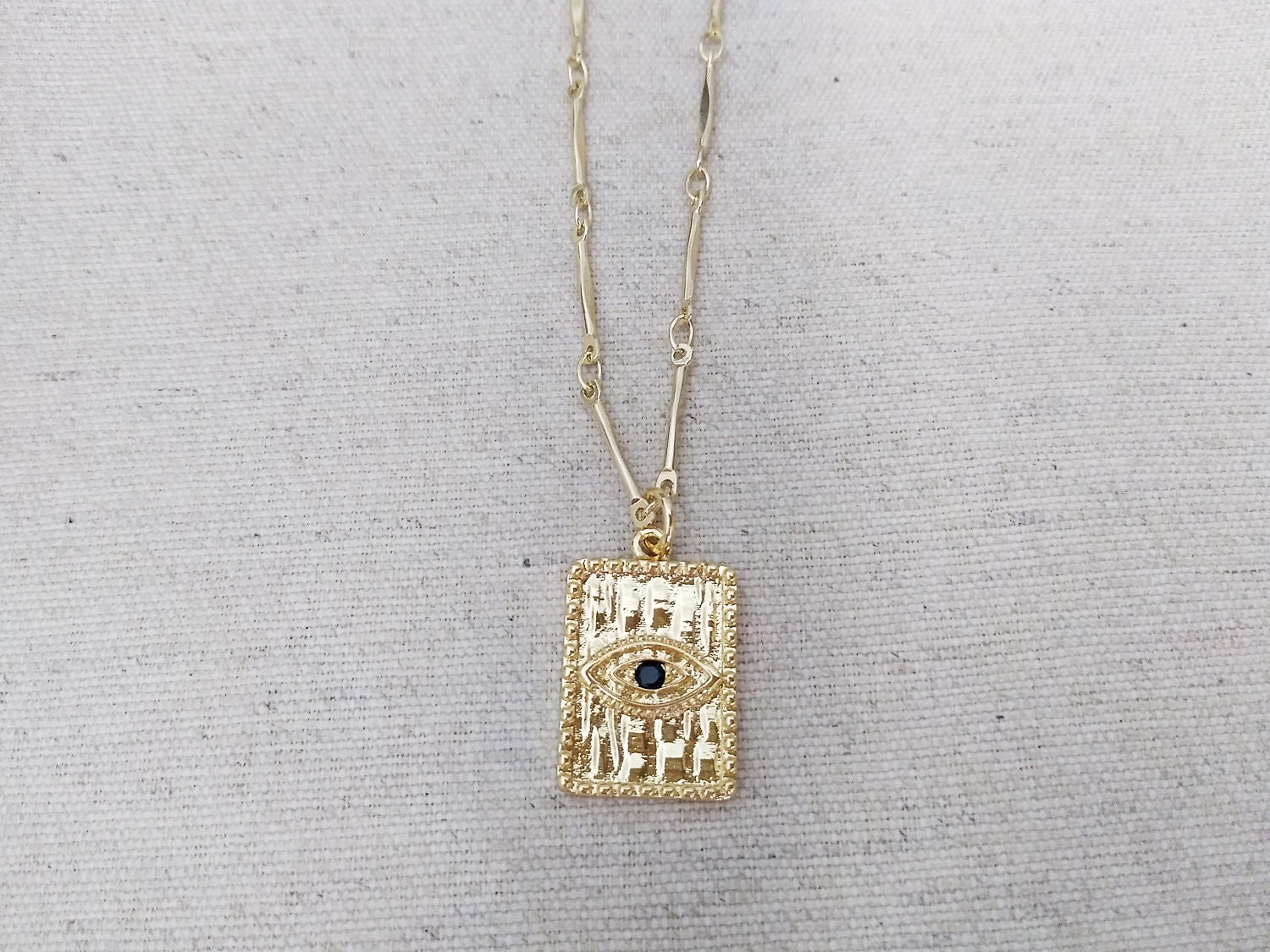 Gold Evil Eye Pendant Greek Talisman Eye Necklace With - Etsy