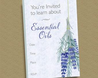 Instant Download Lavender Essential Oil Class Invite - Etsy