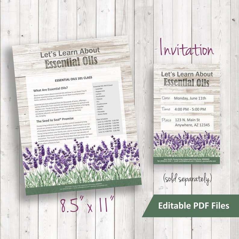 NEW Editable/printable 8.5x11 Lavender Essential - Etsy
