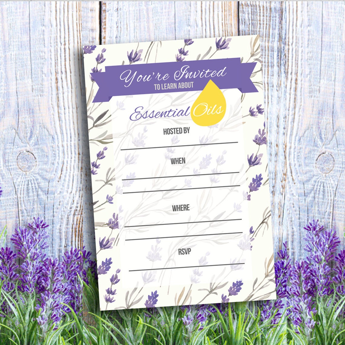 Instant Download Lavender Essential Oil Class Invite - Etsy