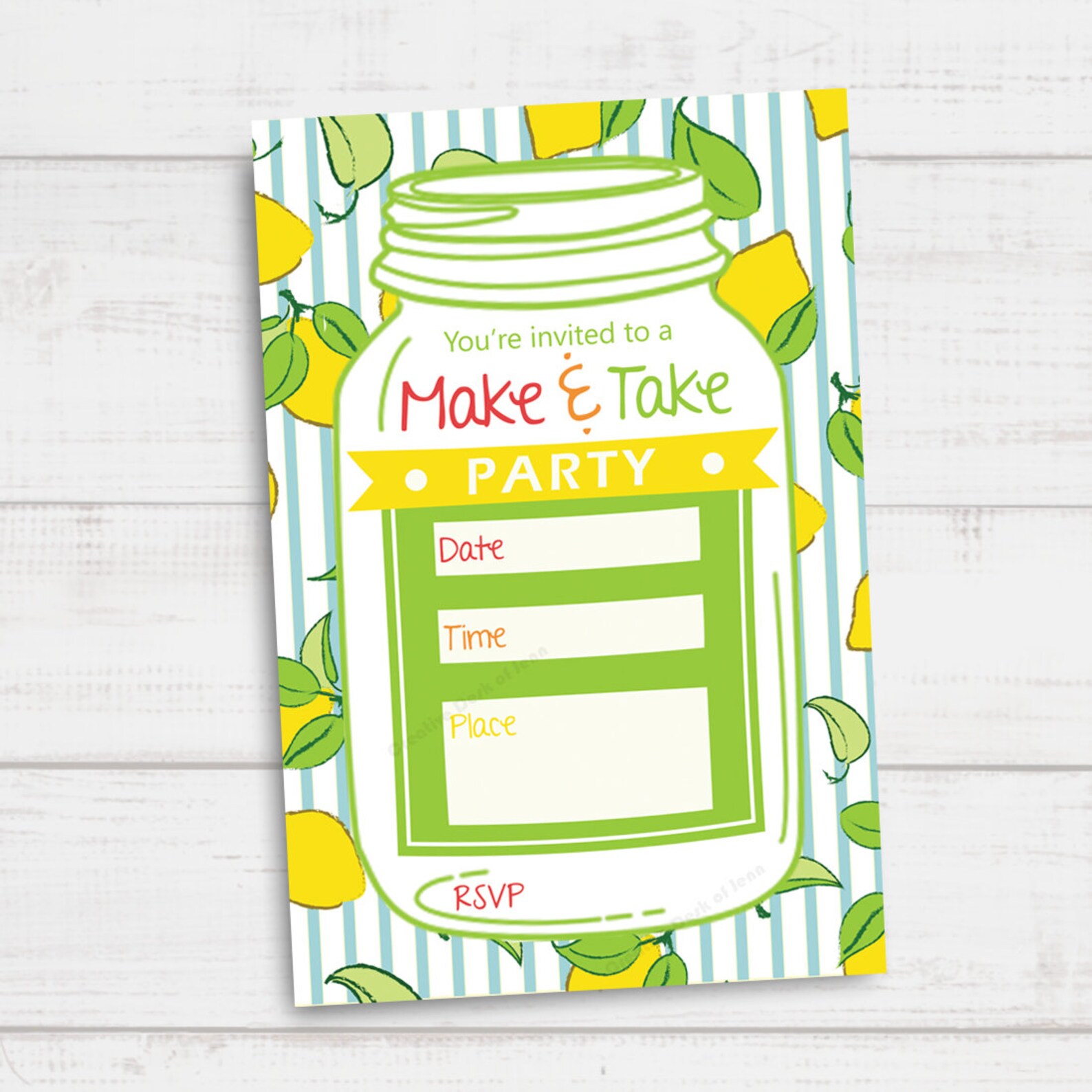Instant Download Lemon Make & Take Invitation - Etsy
