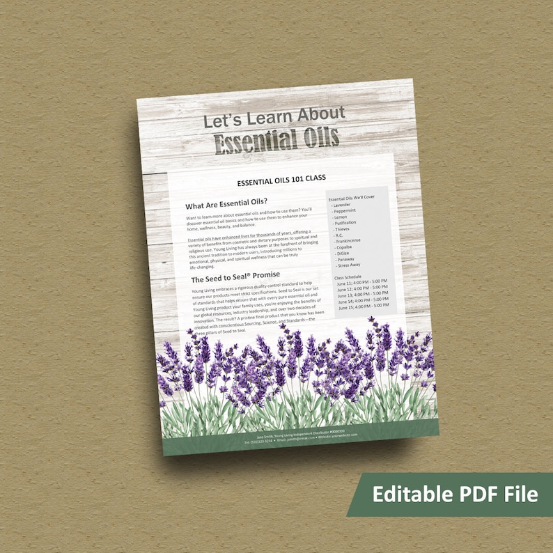 NEW Editable/printable 8.5x11 Lavender Essential - Etsy