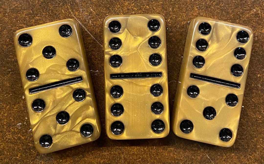 Double 6 Gold and Black Dominoes Marble Style Domino Set - Etsy