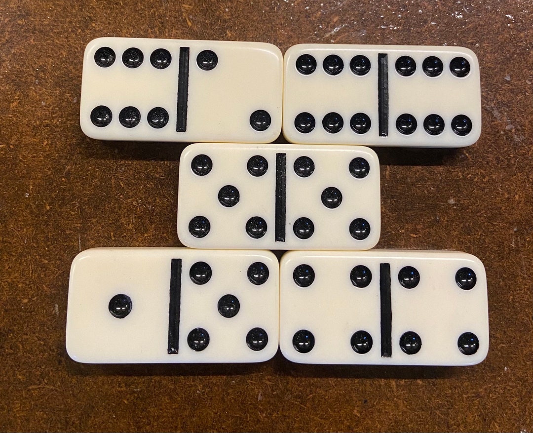 Double 6 Dominoes Ivory Color Black Dots Antique Look Domino Set - Etsy