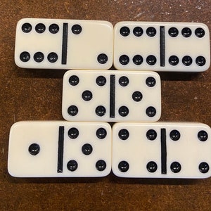Double 6 Dominoes Ivory Color Black Dots Antique Look Domino Set - Etsy
