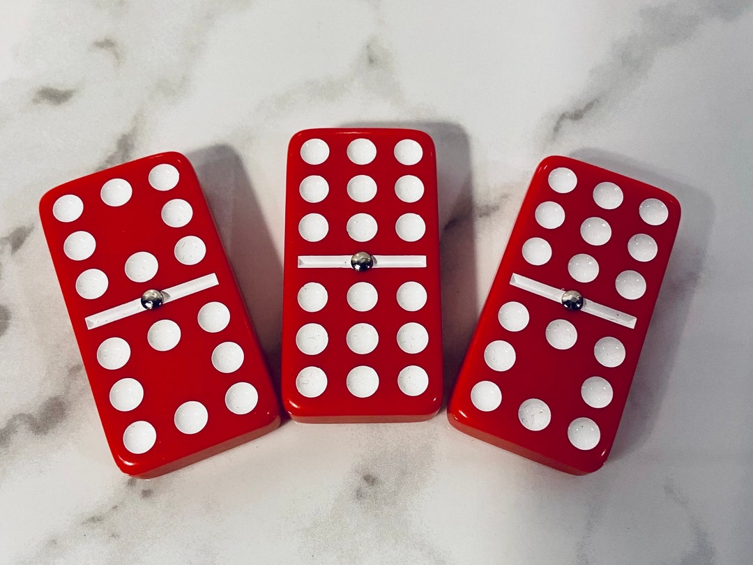 Double 9 Spinner Red Domino Set Chickenfoot Dominoes - Etsy