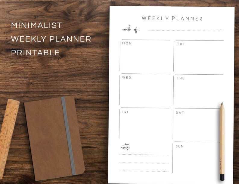 Printable Weekly Planner - Minimalist Weekly Planner Printable Sheet ...