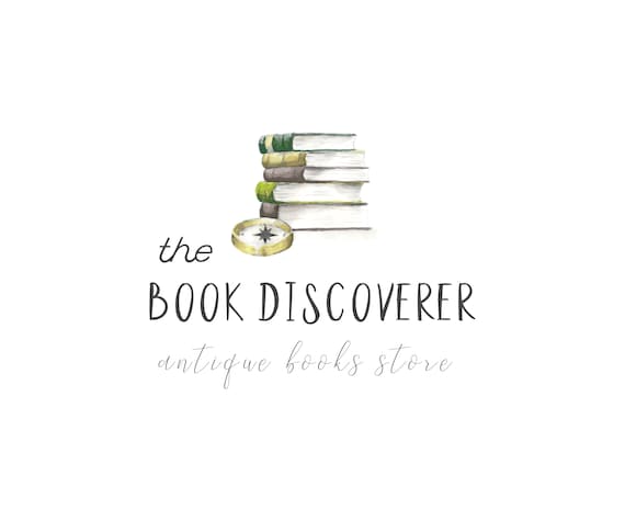 Watercolor Book Logo / Hand Painted Logo / Books Logo / | Etsy