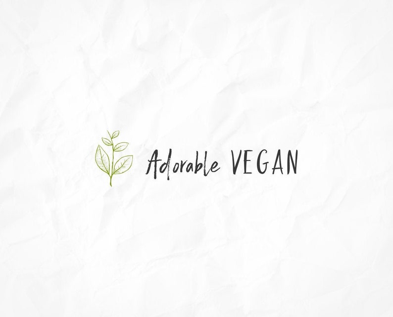 Vegan Logo / Green Eco Logo / Vege Logo Design / CUSTOMIZABLE Logo ...