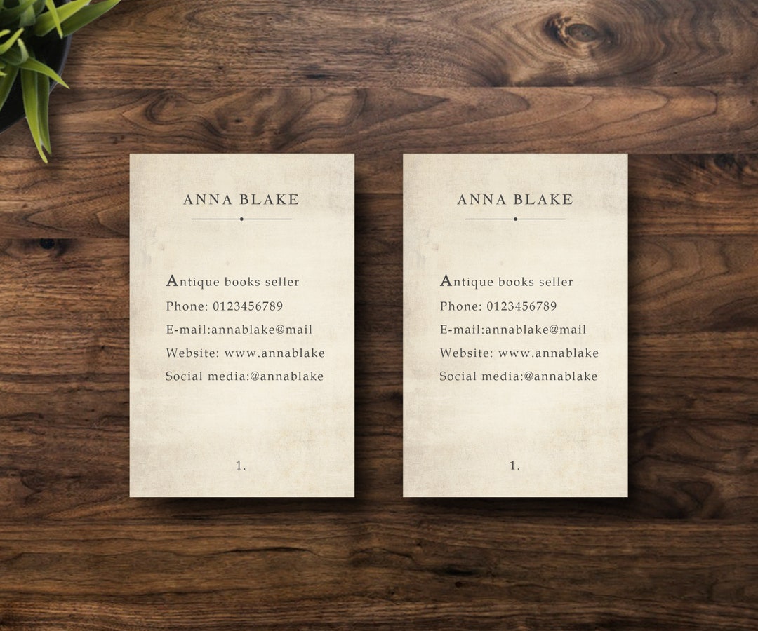 Premade Business Card Design Book Page Style Business Card Design Book ...