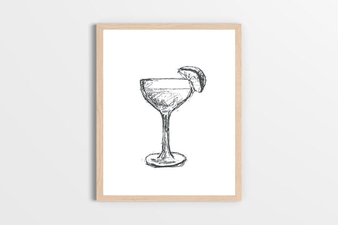 Printable Cocktail Art - Hand Drawn Cocktail Art - Hand Drawn Printable ...