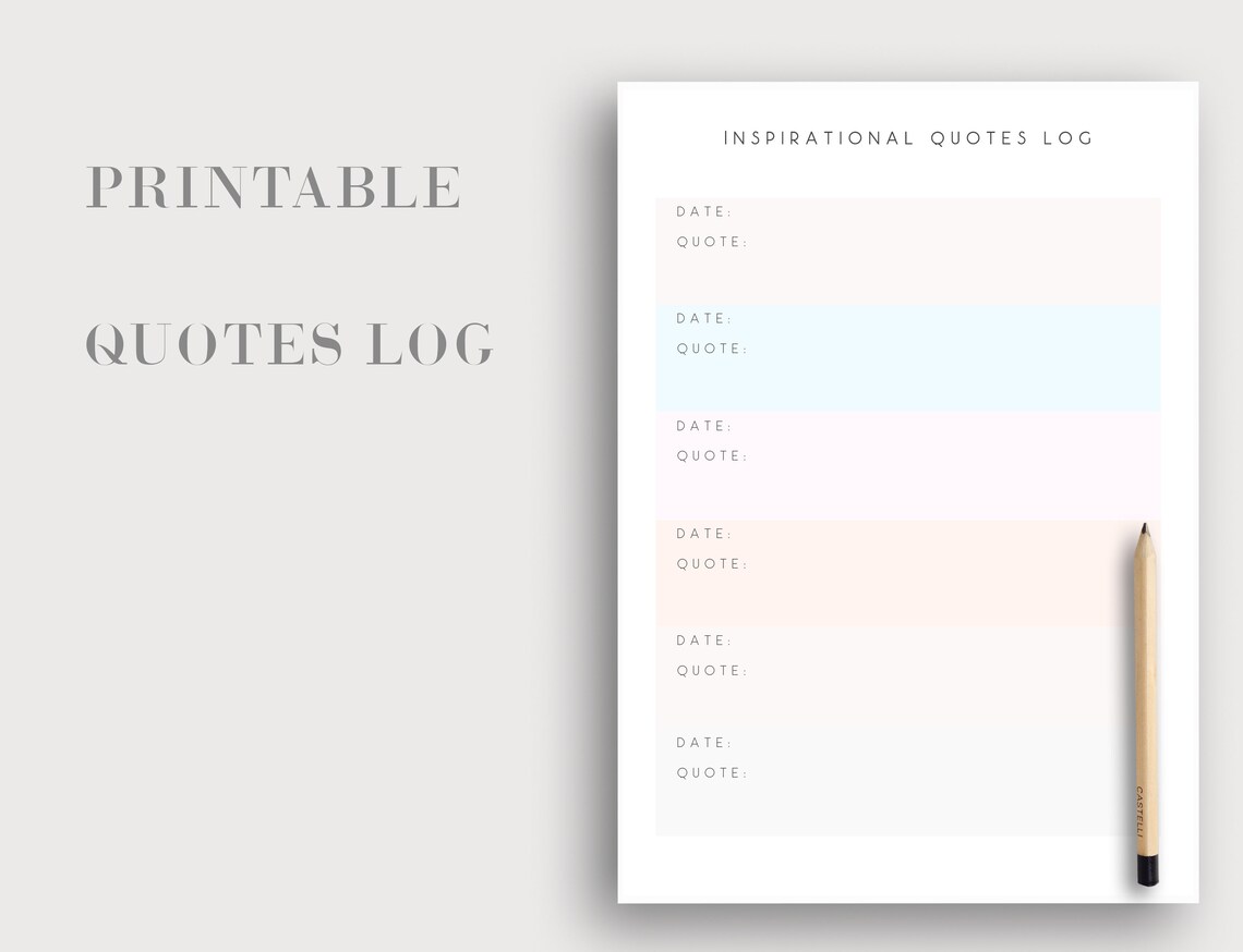 Printable Quotes Log Printable Planner Page Quotes Log - Etsy