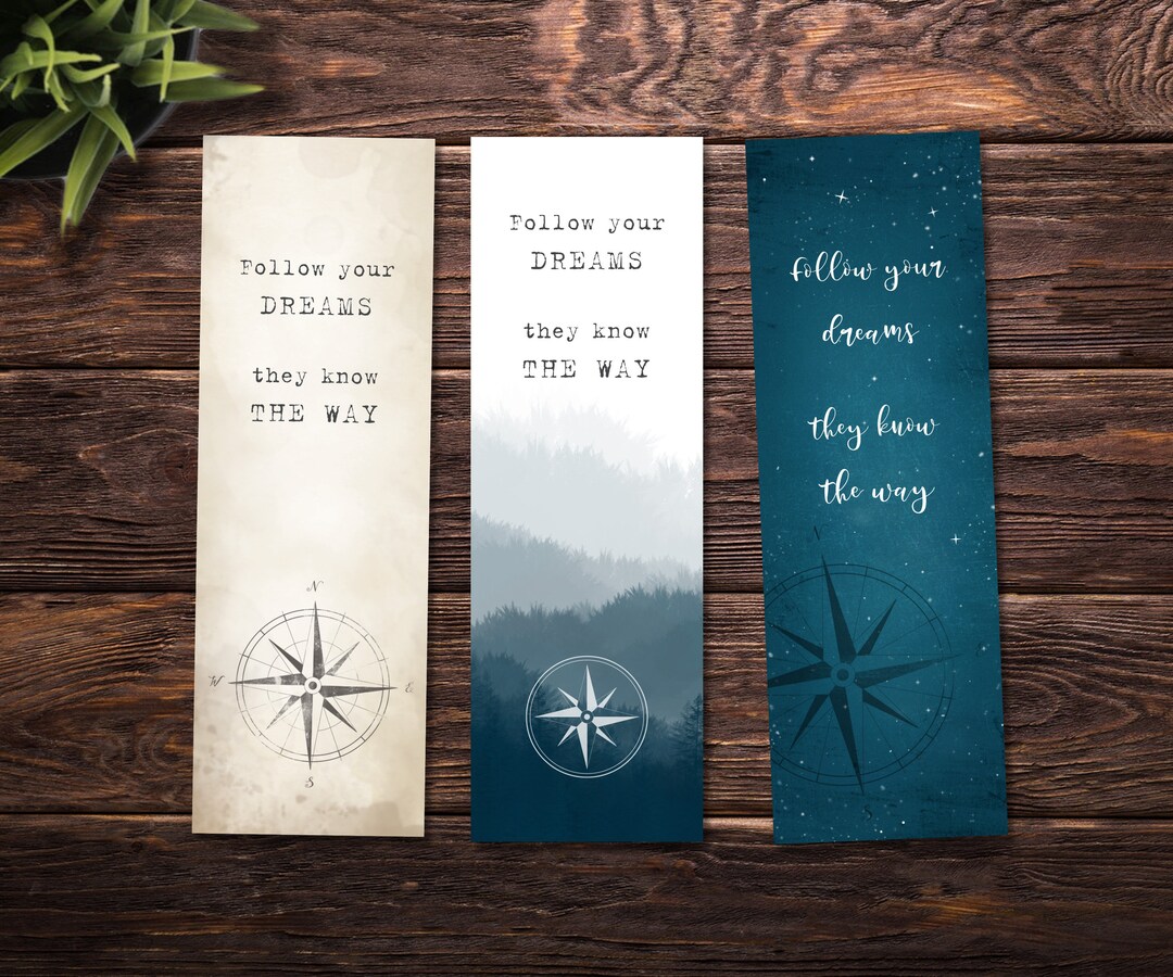 Printable Bookmarks / Printable Quote Bookmarks - Follow Your Dreams ...
