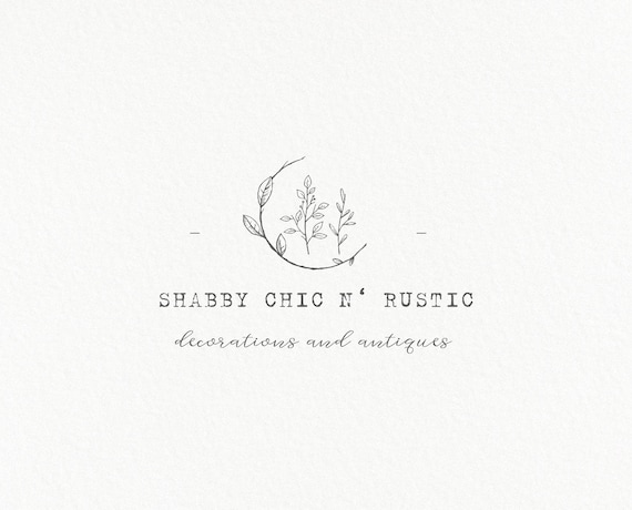 Shabby Chic logo / Logo design / Rustic logo / Business logo / | Etsy