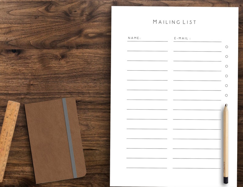 Printable Mailing List Printable Planner Sheet Elegant - Etsy