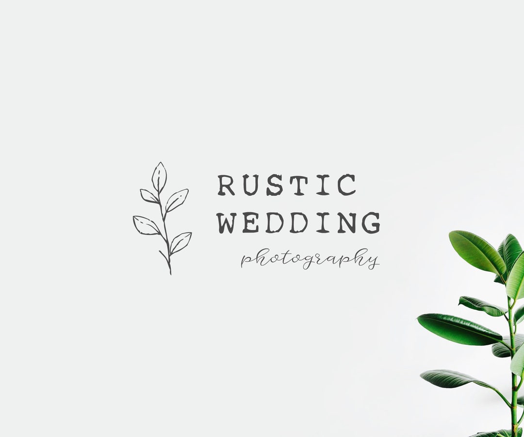 Hand Drawn Wedding Logo - Wedding Photography Logo - Rustic Wedding ...
