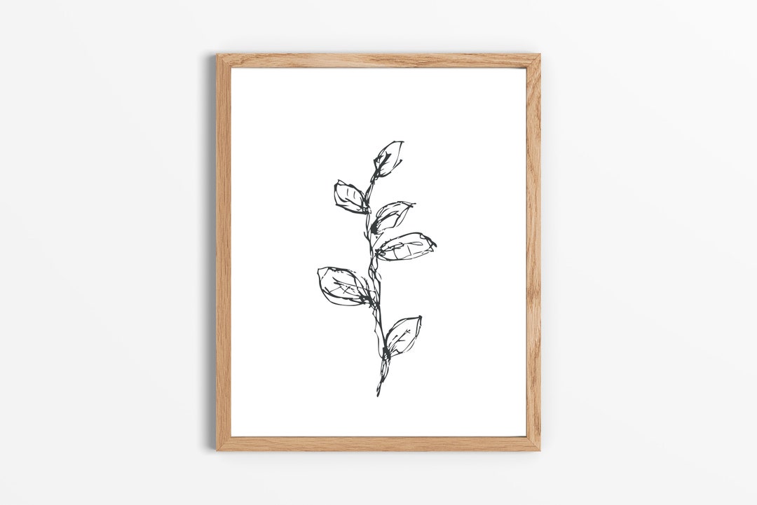 Printable Minimalist Plant Drawing - Botanical Drawing - Plant Drawing ...