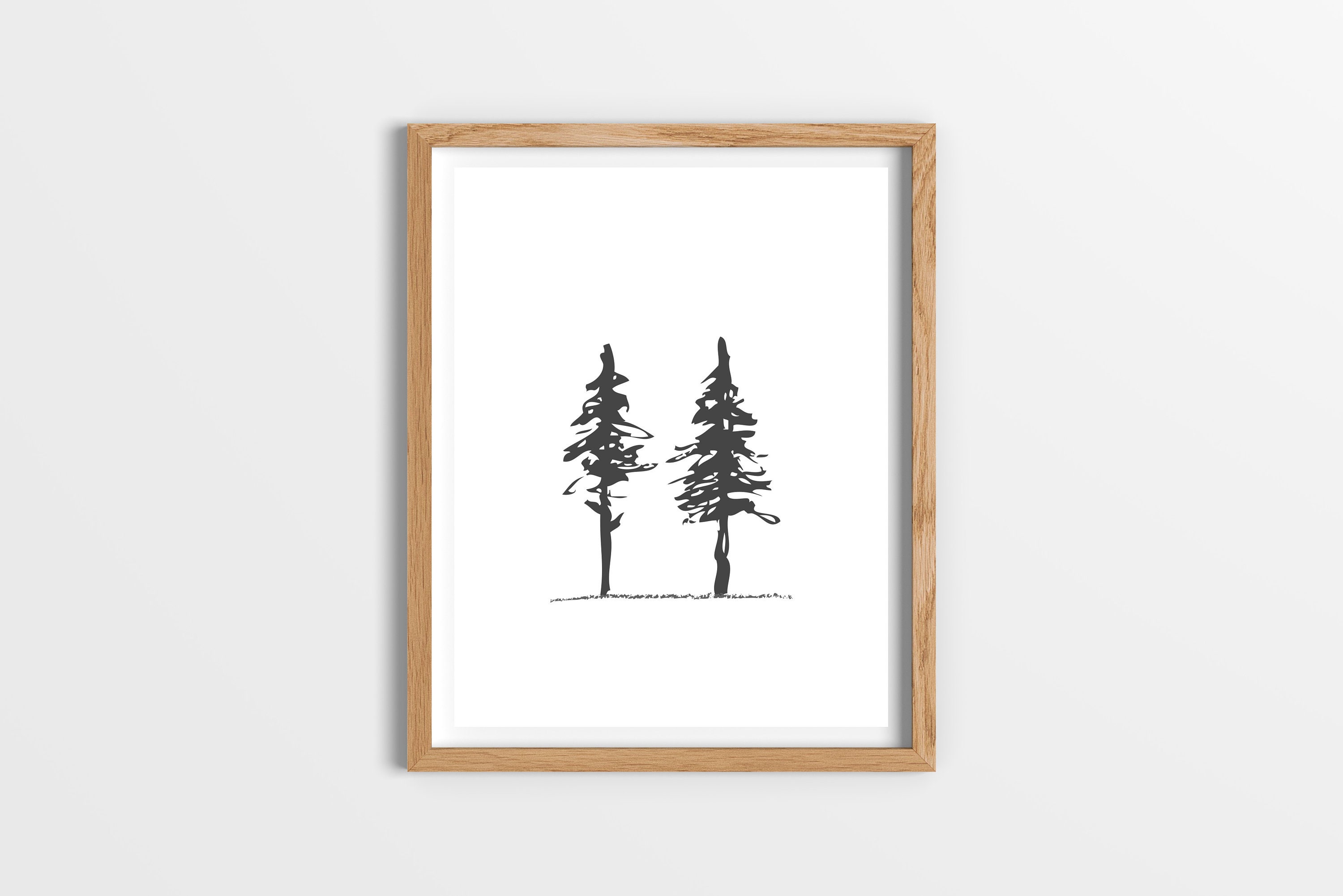 Hand Drawn Trees Printable Art - Printable Trees Art - Minimalist Trees ...