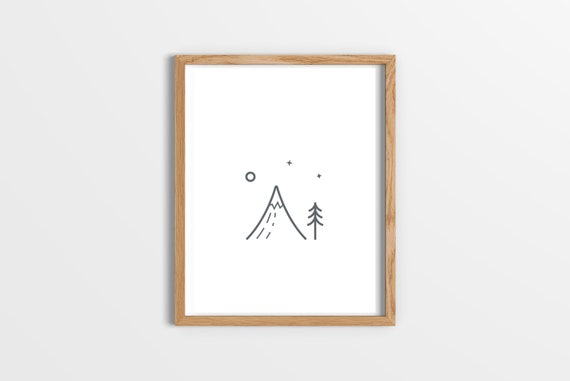 Printable Wall Art Cute Landscape Art Mountain Art | Etsy