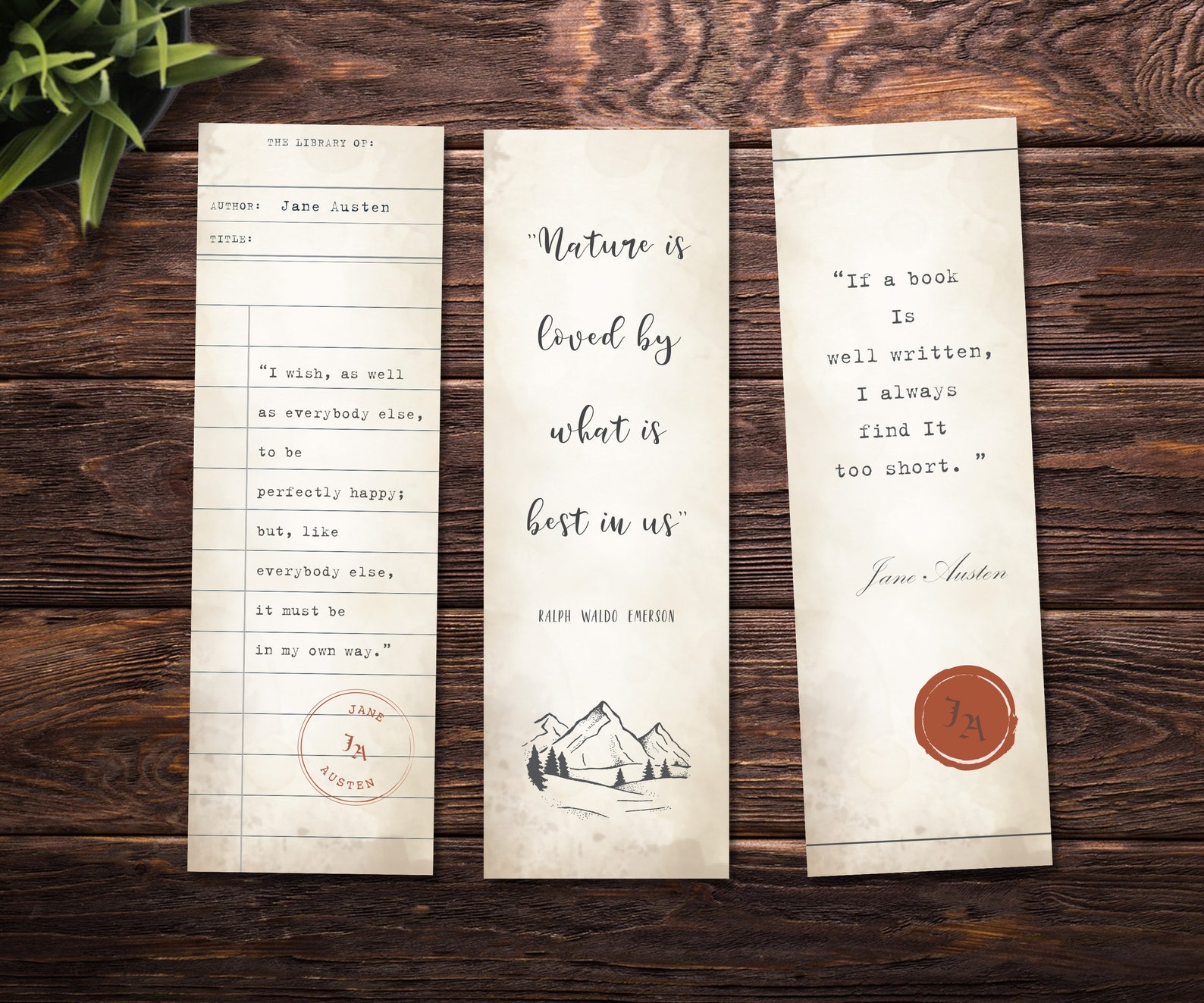 Printable Vintage Style Bookmarks / Printable Quotes Bookmarks ...