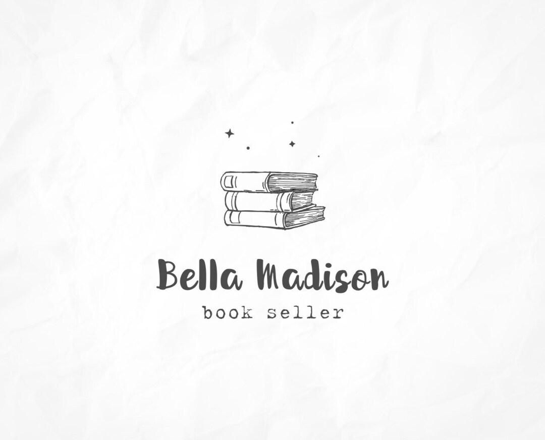 Hand Drawn Book Logo Design for Writers, Authors, Bookshops, Libraries ...