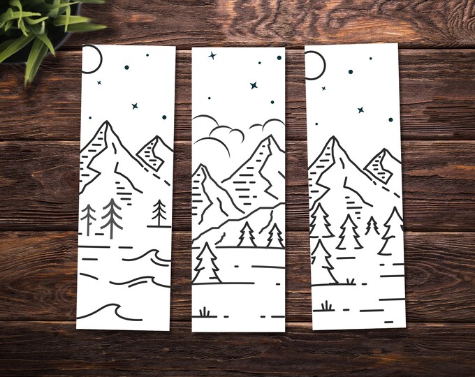 Printable Bookmarks / Printable Nature Art Bookmarks / Nature - Etsy