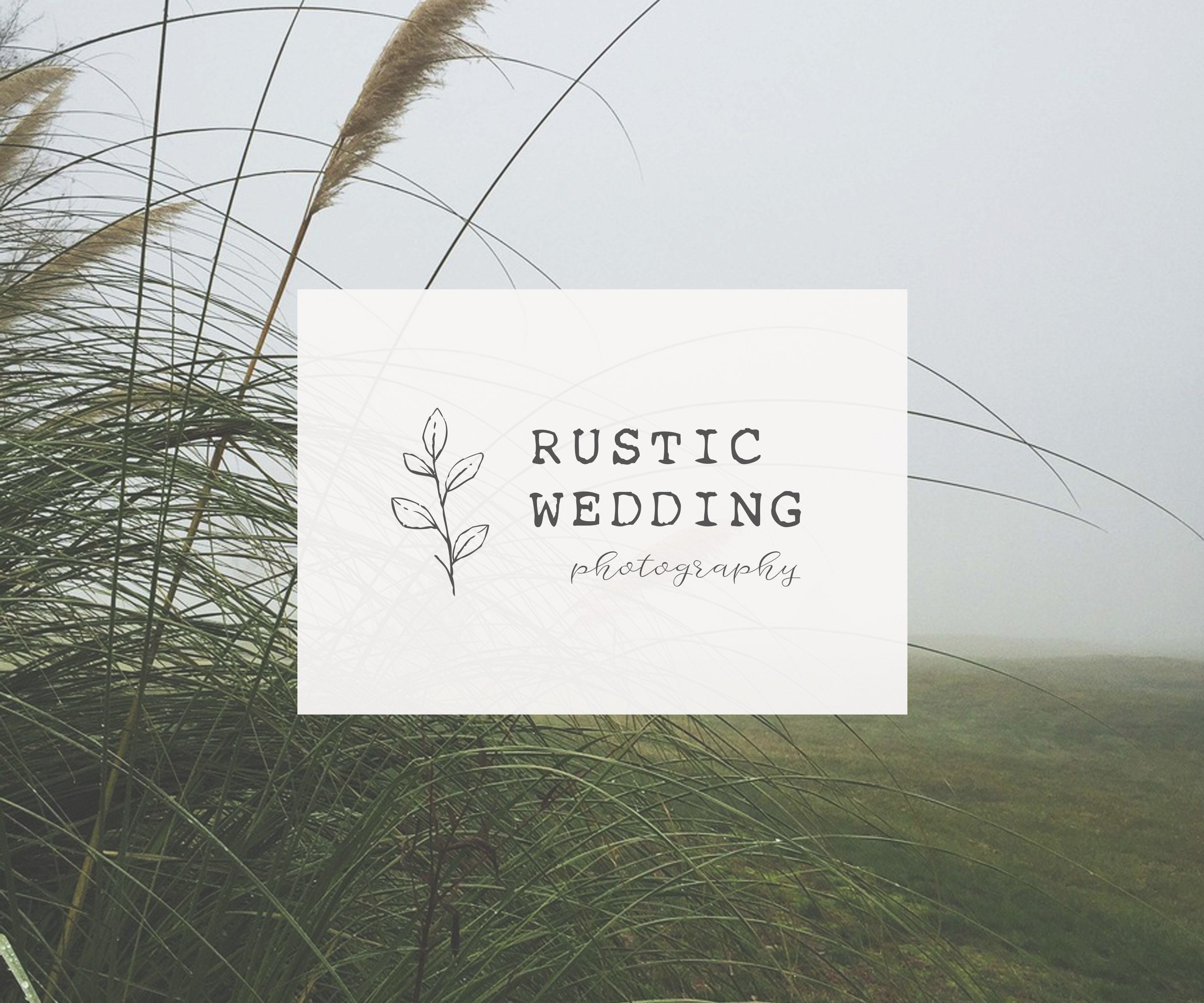 Hand drawn wedding logo Wedding photography logo Rustic | Etsy