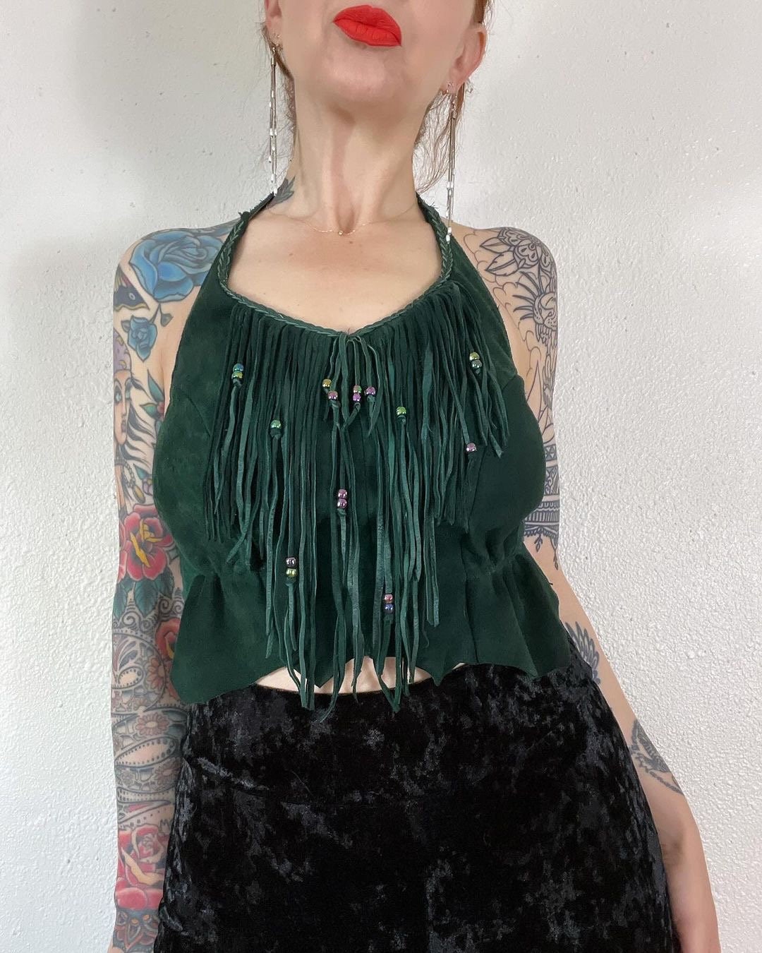 Vintage Late 1960s/early 1970s Rich Forest Green Buckskin Suede/leather ...